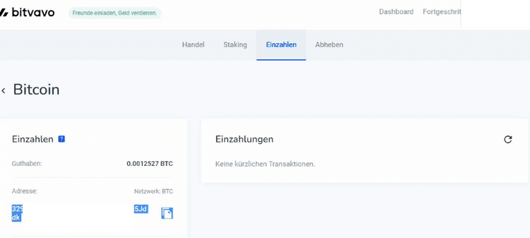 Bitvavo Wallet Transfer Anleintung
